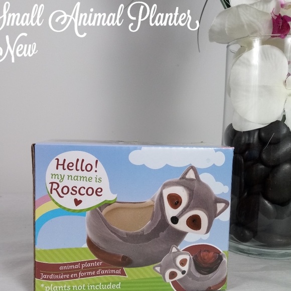 Unbranded | Accents | 525 Small Animal Planter Roscoe The Raccoon New ...